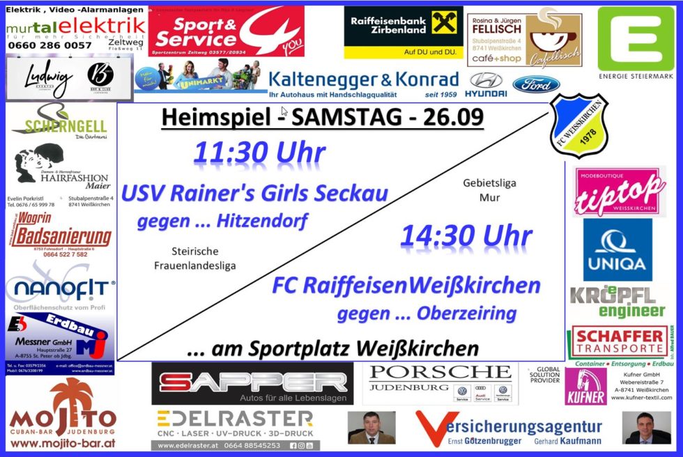 FC Weißkirchen | Heimspiel des FC Weißkirchen am Sa. 26.09.2020 um 14: ... FC Weißkirchen | Heimspiel des FC Weißkirchen am Sa. 26.09.2020 um 14: ...